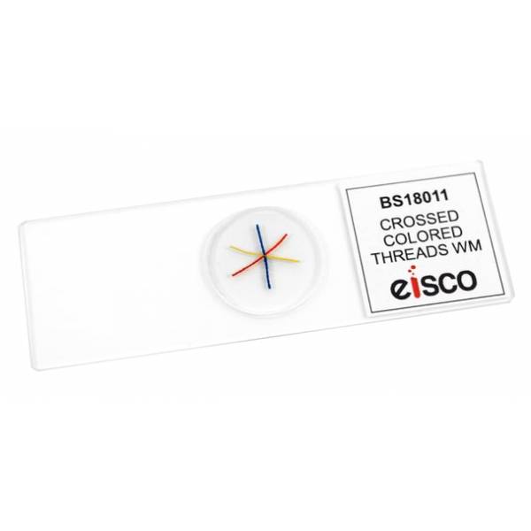Crossed, Colored Threads - Prepared Microscope Slide